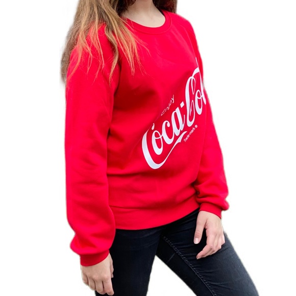 Coca Cola | Tops | Coca Cola Red Sweatshirt A3 | Poshmark